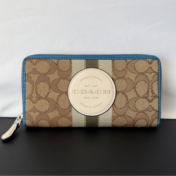Coach | Bags | Coach Signature Stripe Accordion Zip Wallet Style 3473 ...